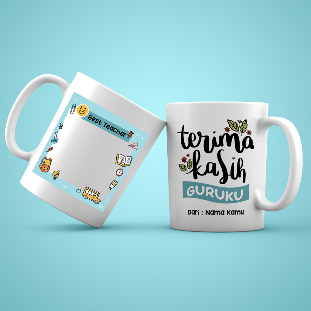 Jual MUG TEMA GURU / SOUVENIR UNTUK GURU MUG CUSTOM TEACHER / MUG HADIAH GURU TERIMA KASIH ...