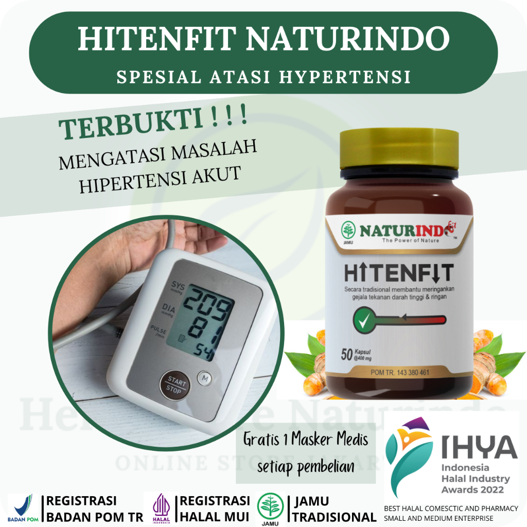 Jual Obat Herbal Hipertensi Obat Hipertensi Darah | Naturindo HITENFIT ...