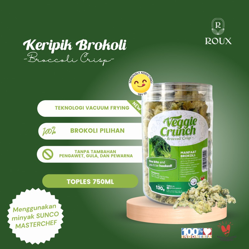 Jual VEGGIE CRUNCH KERIPIK SAYUR BROKOLI PREMIUM TOPLES 750ml ENAK ...