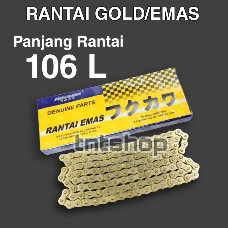 Jual Rantai gold rantai emas 428H 106L fukukawa Japan rantai roda ...