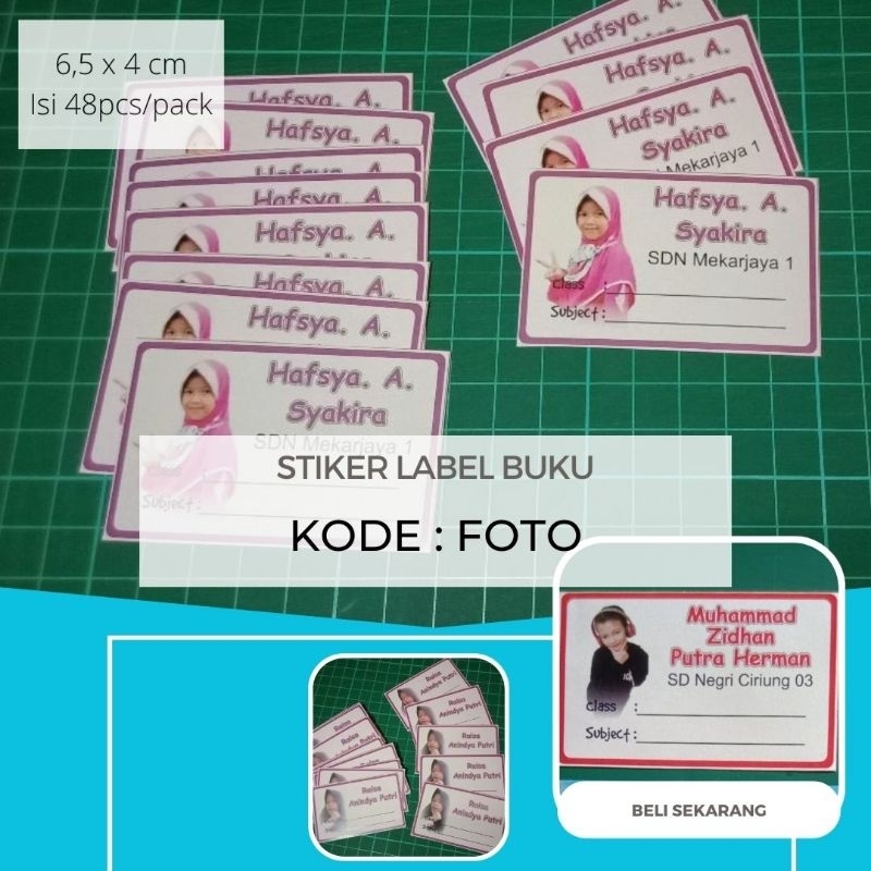 Jual Stiker Label Buku Custom Foto (48pcs/pack) | Shopee Indonesia