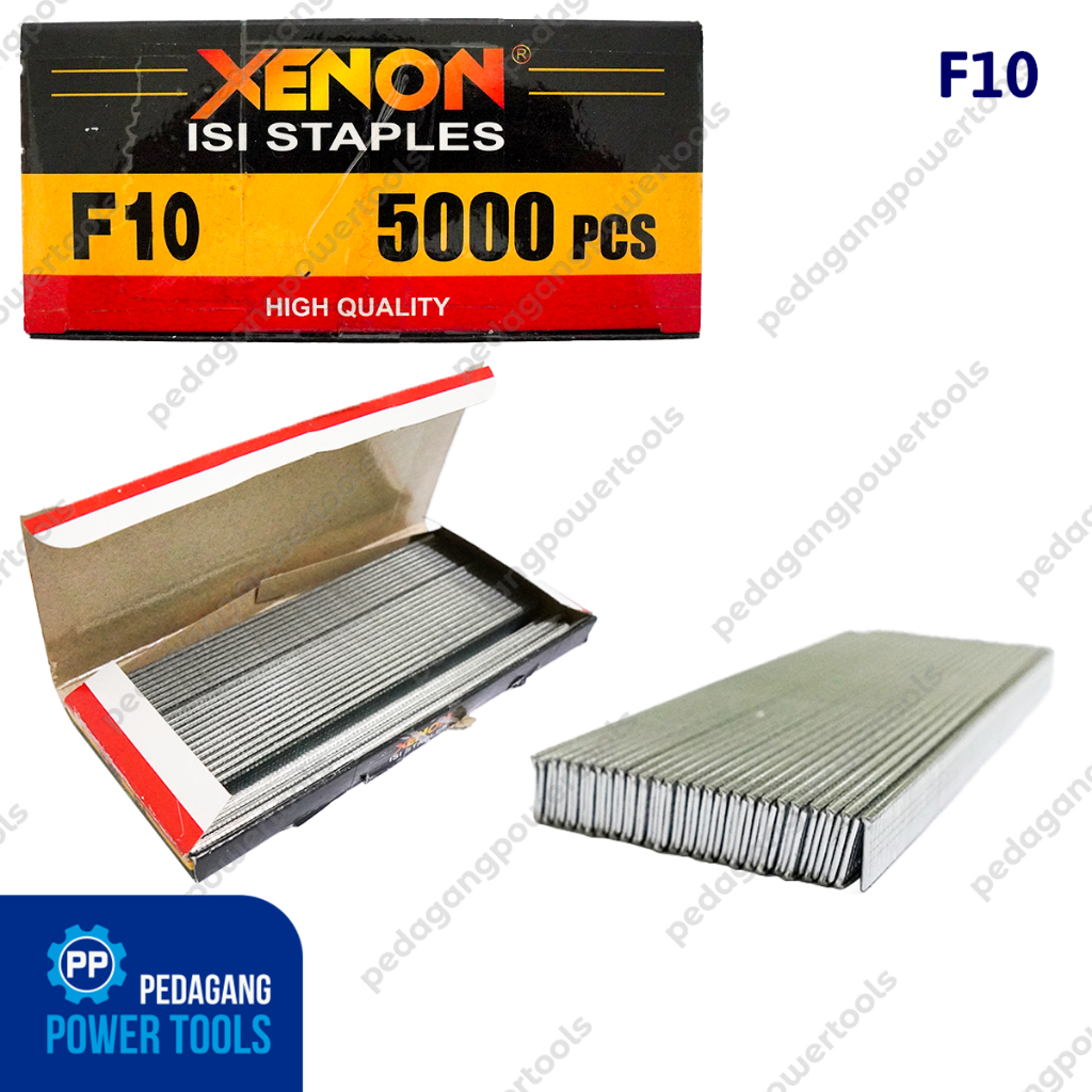 Jual XENON F10 ISI STAPLES MESIN PAKU TEMBAK REFILL AIR NAILER STAPLER ...