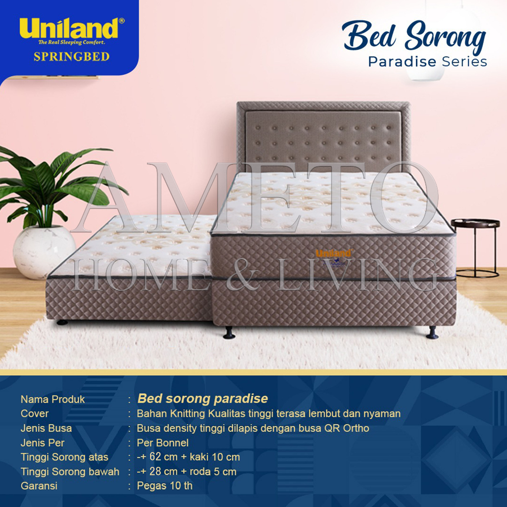 Jual Twin Bed / 2 in 1 Uniland Hasell Spring Bed TANPA SANDARAN 90, 100 ...