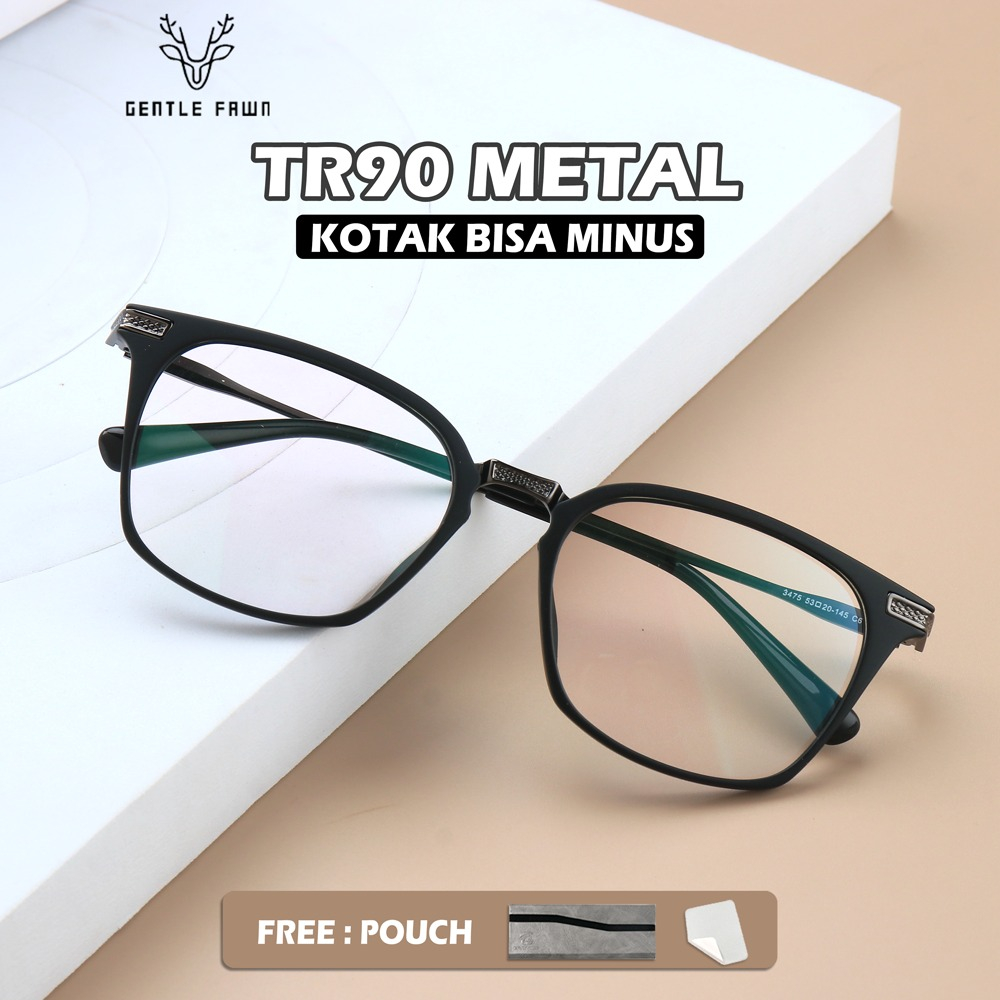 Jual Gentle Fawn Frame Kacamata Bentuk Kotak Style Simple Bisa Minus ...