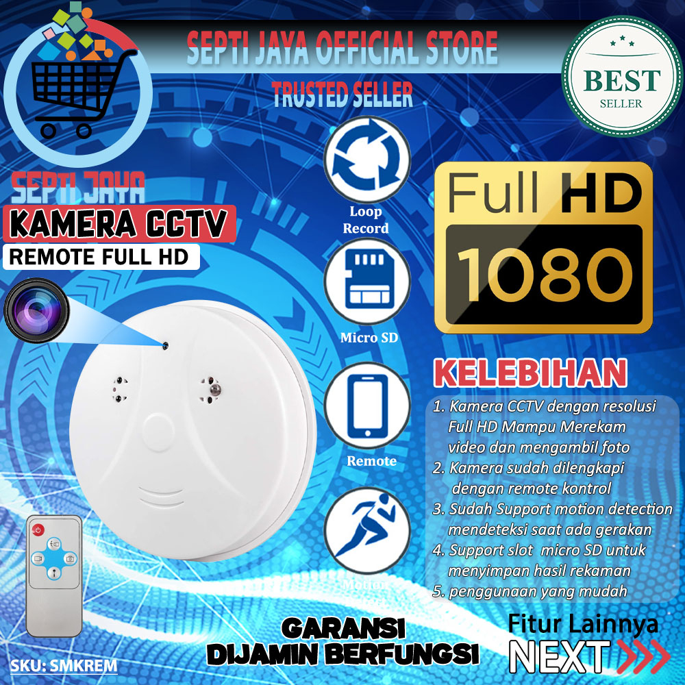 Jual Spy Camera CCTV Mini Non Wifi Smoke Detector Kamera Detektor Asap ...