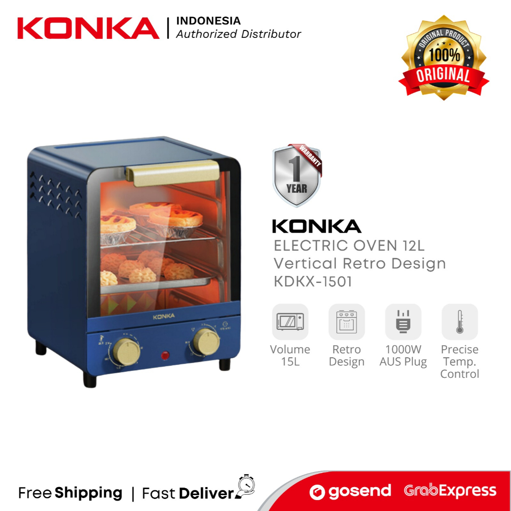 Jual KONKA Electric Oven 15L Vertical Retro Design - KDKX-1501 | Shopee ...