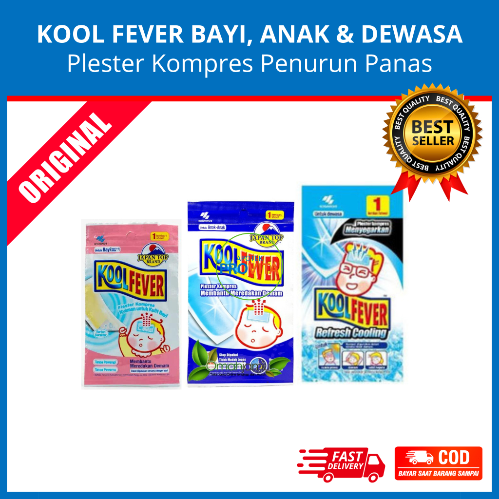 Jual KOOL FEVER BAYI, ANAK, DEWASA 1 SACHET - Plester Kompres Penurun ...