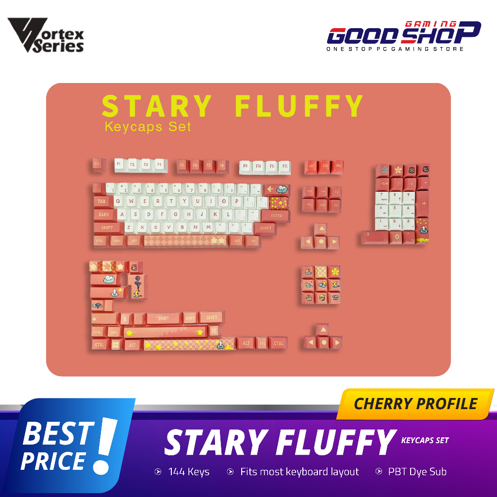 Jual VortexSeries Keycaps Set - STARY FLUFFY THEME | Shopee Indonesia