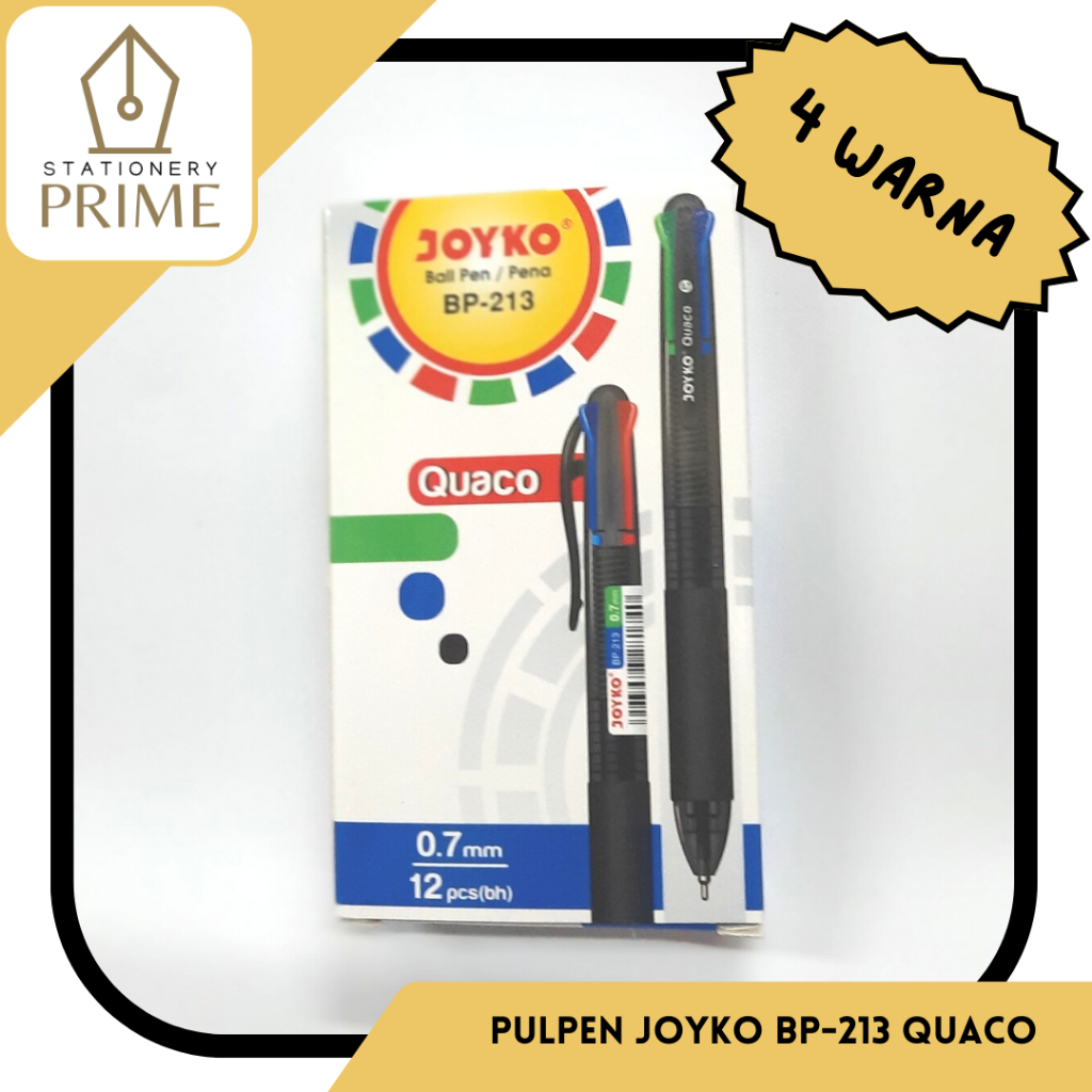 Jual Ball Pen Pena Joyko BP-213 Quaco 4 warna ( Isi 12 pcs ) | Shopee ...