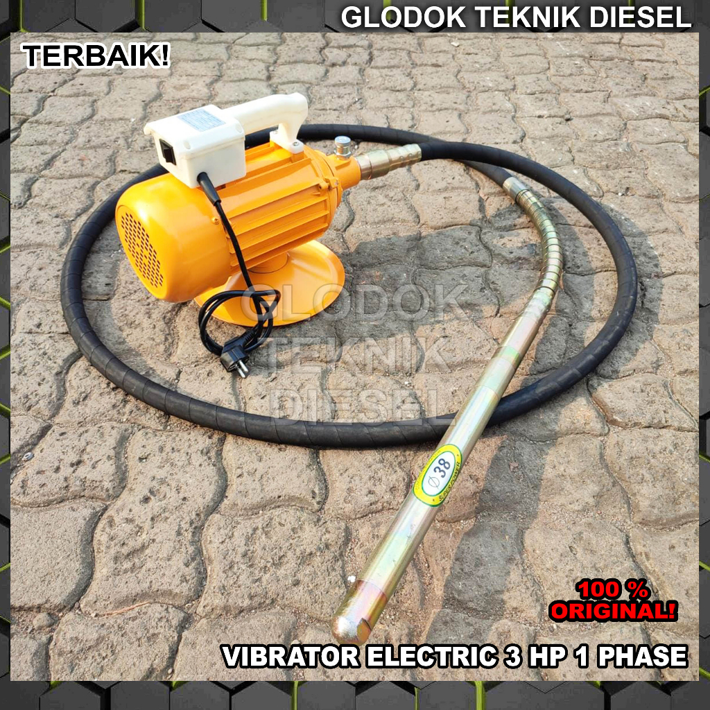 Jual Concrete Vibrator Electric 3 HP 1 Phase Tigon Model Colok ORIGINAL TERBAIK | Shopee Indonesia