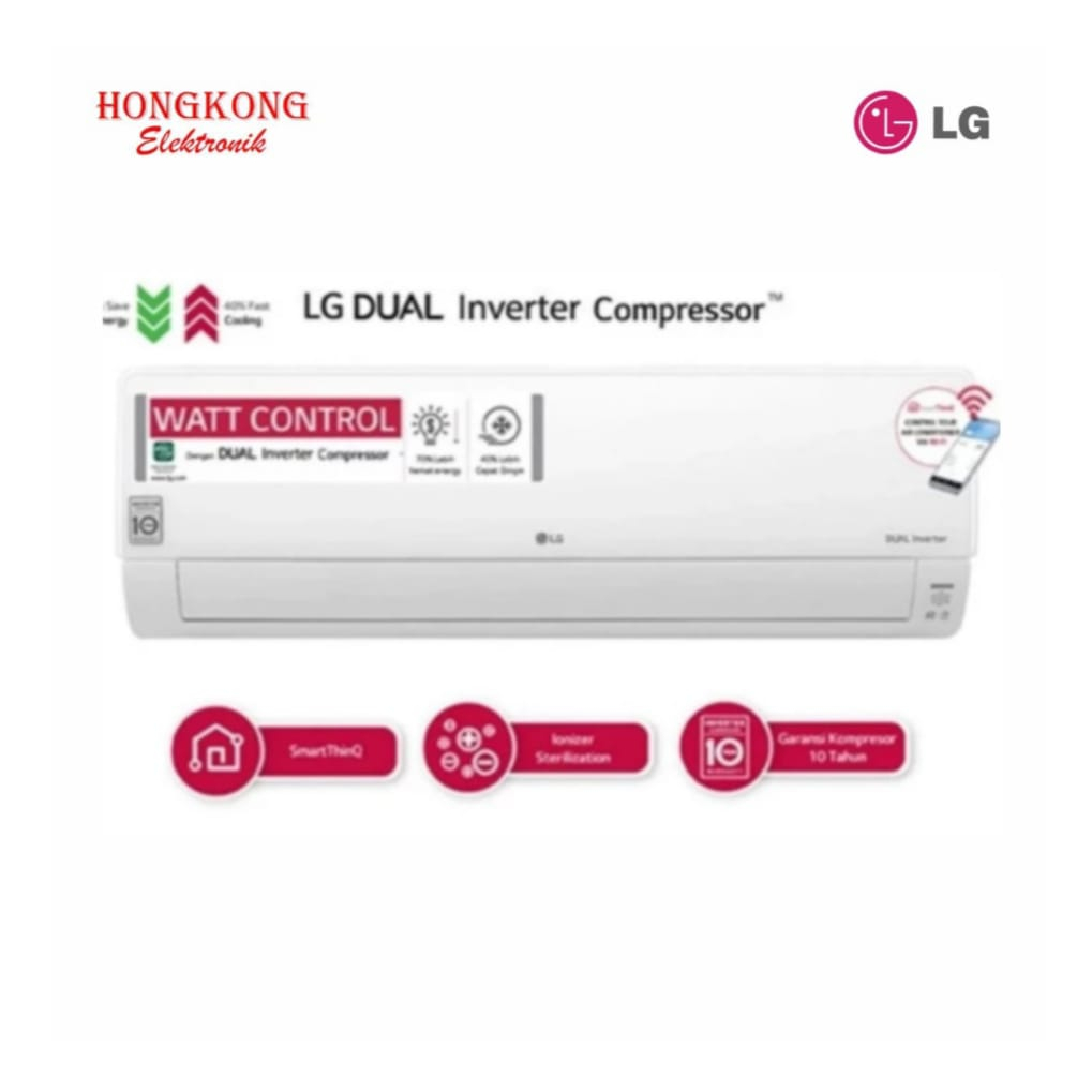 Jual LG Air Conditioner / AC 1/2 PK T05EV DUALCOOL with Watt Control ...