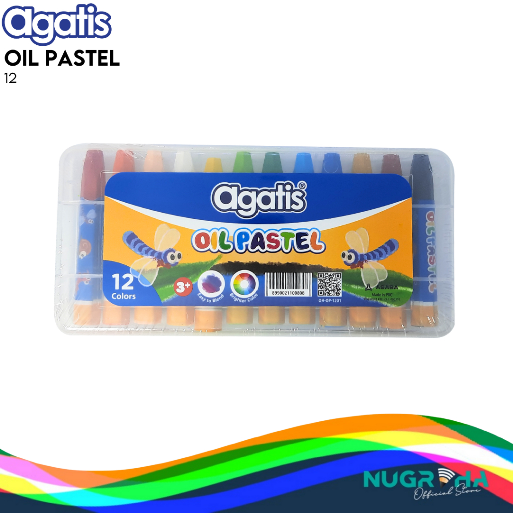 Jual CRAYON / OIL PASTEL AGATIS ISI 12 WARNA MURAH | Shopee Indonesia