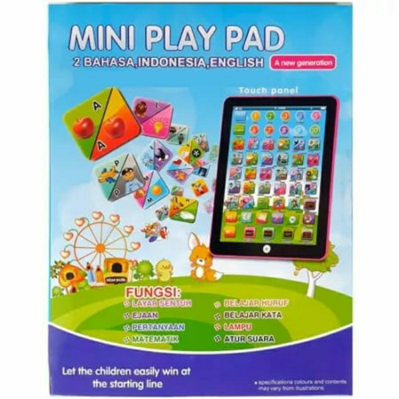 Jual EDUKASI ANAK - MAINAN ANAK MINI PLAY PAD - 2 BAHASA(indo/ing ...