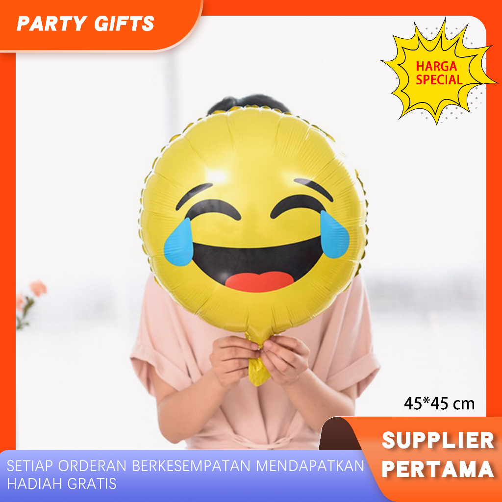 Jual PARTYGIFTS Balon Foil Emoticon Aneka Simbol Unik Yellow | Shopee ...