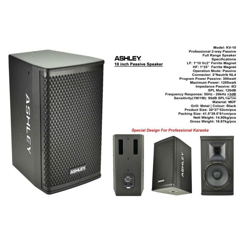 Jual Speaker Pasif Ashley KV 10 Original 10 inch Passive ASHLEY KV10 ...