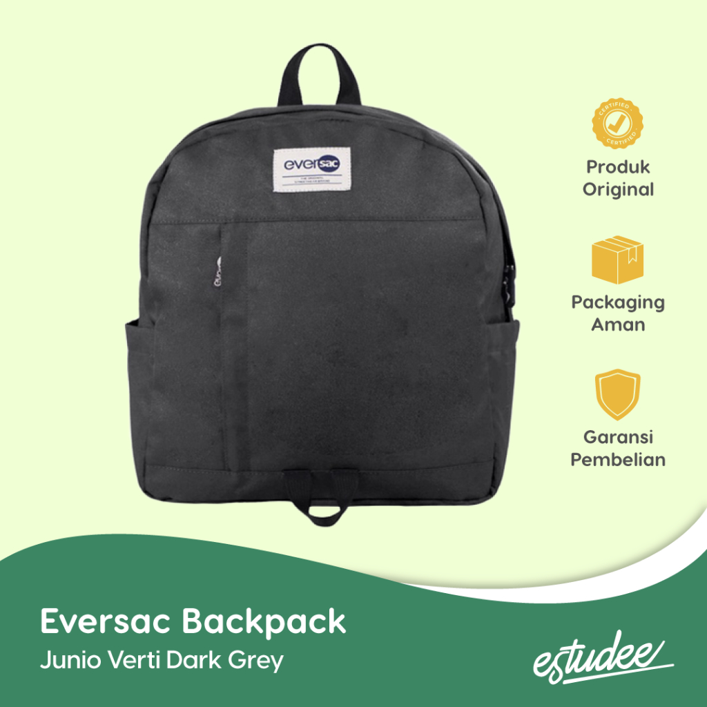 Jual Eversac Backpack Junio Verti Dark Grey | Shopee Indonesia