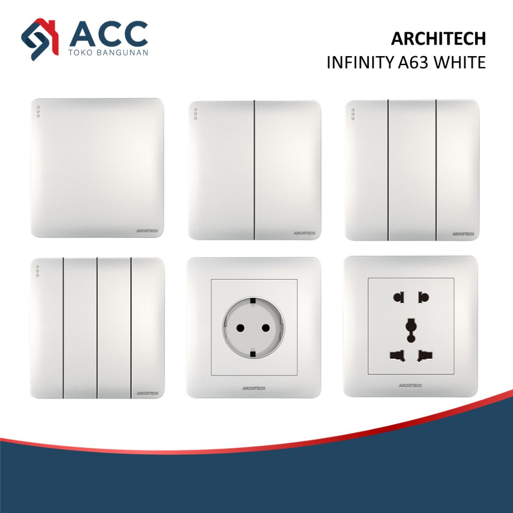 Jual ARCHITECH INFINITY A63 WHITE SAKLAR STOP KONTAK FRAME | Shopee Indonesia