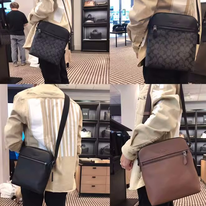 Jual Coach Houston Flight Bag In Signature Canvas/Leather Men bag coah ...