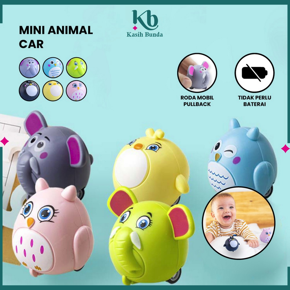Jual Mainan Anak Mobil Mini Pullback Car Karakter Hewan / Kids Toys ...