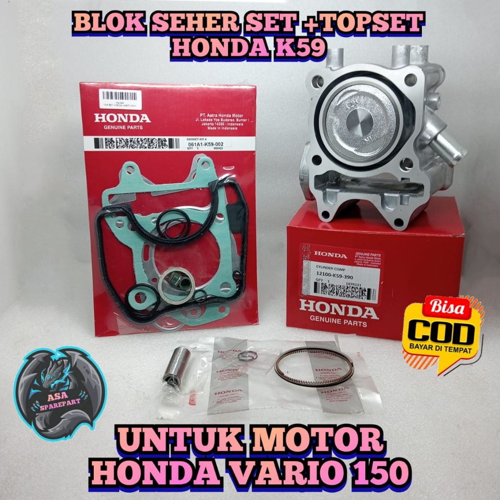 Jual BLOK + SEHER + TOPSET K59 Motor Honda VARIO 150 LEd esp , Pcx 150 , Adv 150 BLOCK PISTON ...
