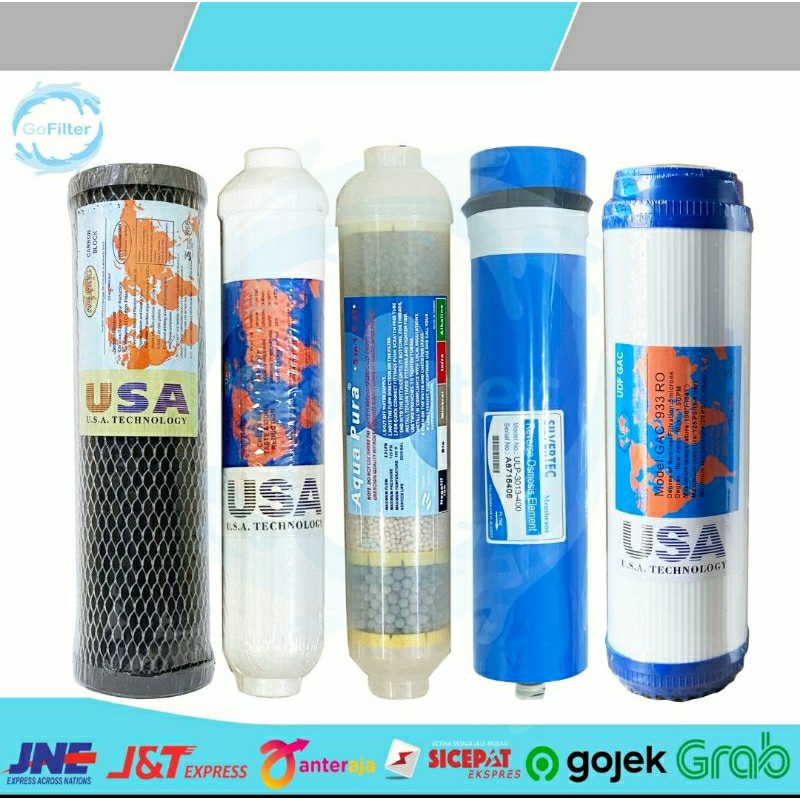 Jual PAKET REFILL FILTER MESIN RO 400 GPD 6 STAGE STEP REVERSE OSMOSIS ...