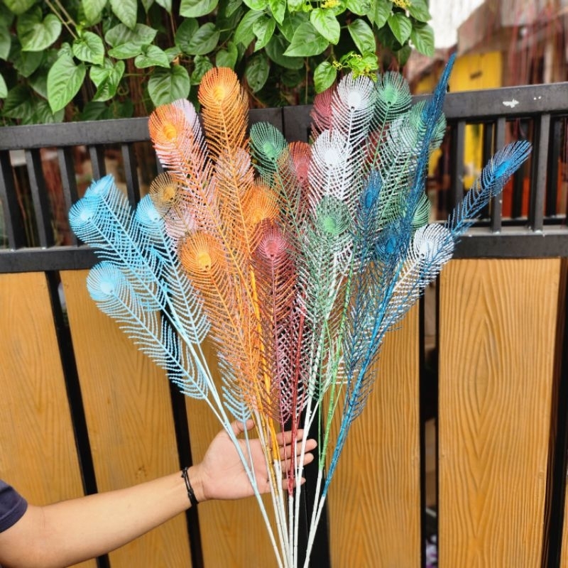 Jual Golden leaves / daun merak rainbow / daun plastik peacock | Shopee ...