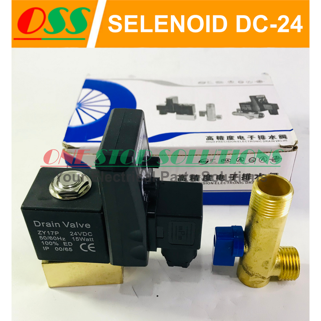 Jual SOLENOID SELENOID AUTO DRAIN VALVE 1/2 INCH WITCH TIMER / OPT-B DC ...