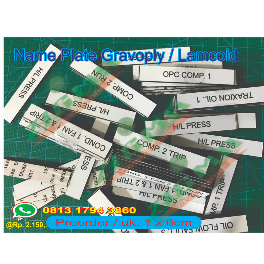 Jual NAME PLATE PANEL ] LABEL PANEL GRAVIR CUSTOM | Shopee Indonesia