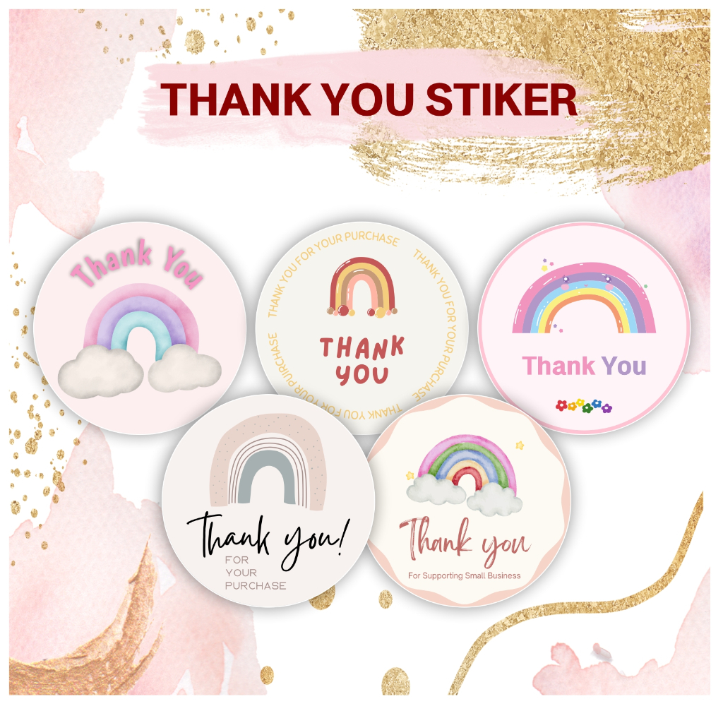 Jual Sticker Thank You / Sticker Custom / Sticker Ucapan Terima Kasih ...