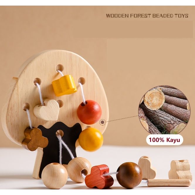 Jual Mainan Edukasi Montessori Anak Sensory Toys Forest Garden Bead ...