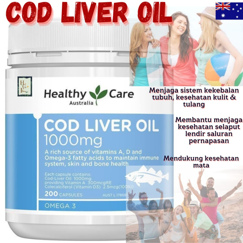 Jual healthy care cod liver oil 1000mg 200 softgel capsules | Shopee ...