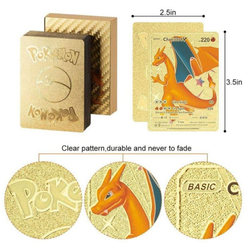 Jual Kartu Pokemon Trading Card Pikachu Charizard Gold Silver Black Bahasa InggriS | Shopee ...