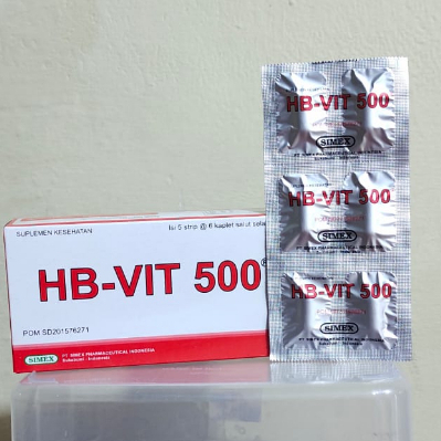 Jual HB VIT 500 BOX ISI 30 TAB - Kaplet pencegah anemia pada kehamilan ...