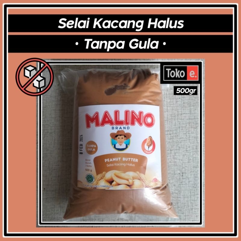 Jual Selai Kacang Halus Peanut Butter Creamy Tanpa Gula 500gr • Malino ...