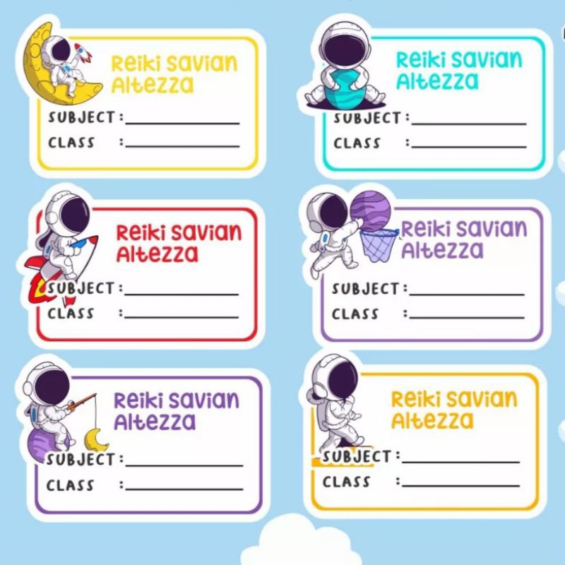 Jual PO 3 hari (Bentuk Kotak) Stiker Sticker Nama Anak untuk di tempel ...