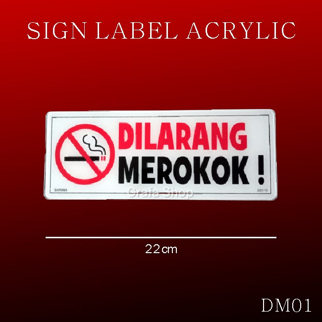 Jual DILARANG MEROKOK SIGNAGE LABEL AKRILIK | Shopee Indonesia