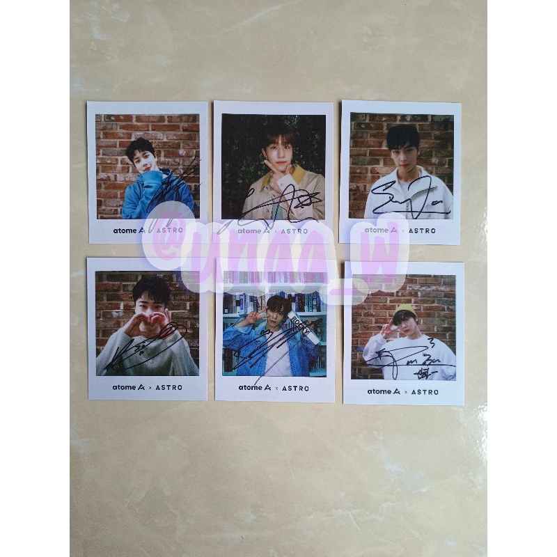 Jual Signed Polaroid Atome X ASTRO MJ Jinjin Cha Eunwoo Moonbin Rocky Sanha PC Photocard ...