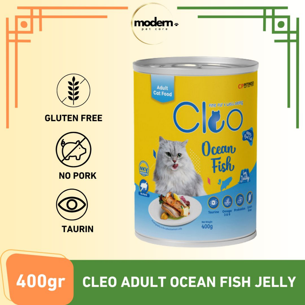Jual Cleo Adult Ocean Fish in Jelly Cat Wet Food Kaleng 400gr | Shopee ...