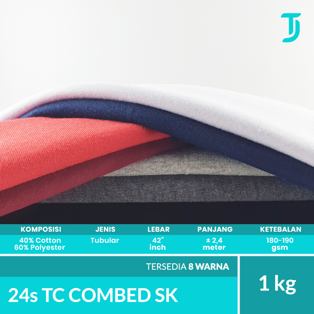 Jual 24s TC Tetoron Cotton Combed Single Knit | Kain Bahan Kaos | 1 Kg ...
