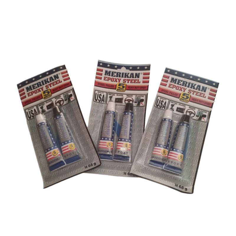 Jual Lem besi epoxy plastik steel 5 menit 68 gram MERIKAN | Shopee ...