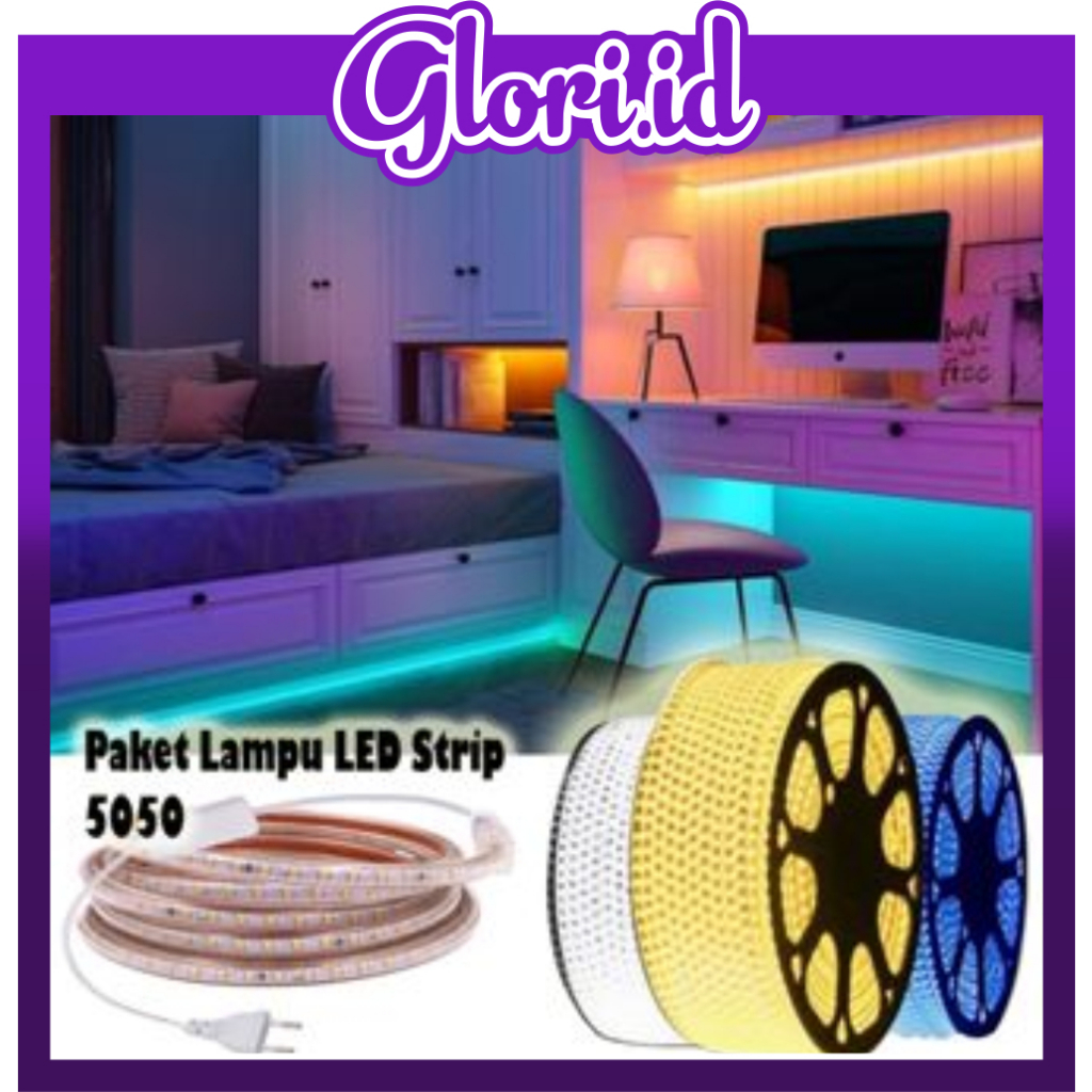 Jual GLORI.ID Paket Lampu LED Strip Selang 5050 SMD AC 220V Meteran Outdoor Indoor Waterproof ...