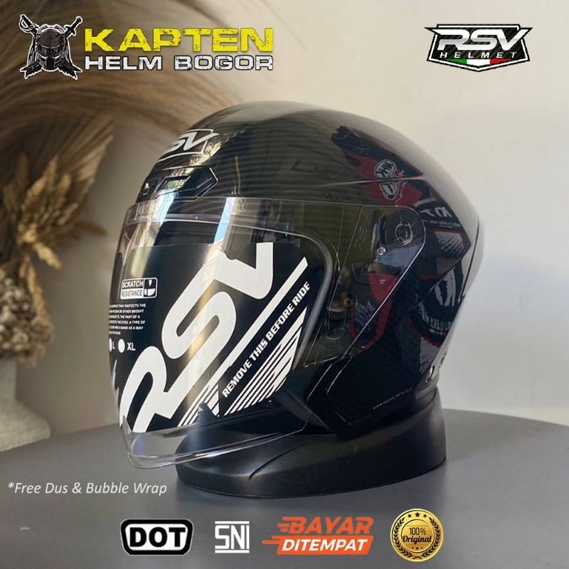 Jual HELM RSV NEW WINDTAIL CARBON - HELM HALF FACE SINGLE VISOR RSV ...