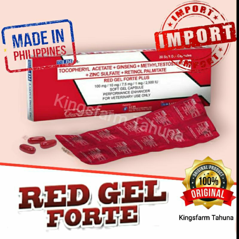 Jual RED GEL FORTE vitamin ayam 1 strip/papan | Shopee Indonesia