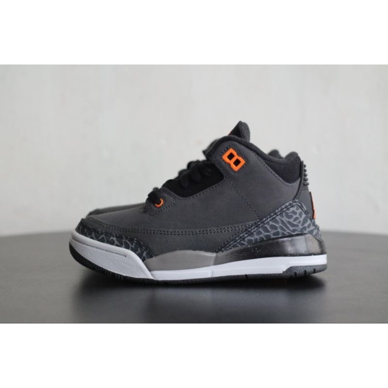 Jual SEPATU ANAK ORIGINAL NIKE AIR JORDAN RETRO III BLACK GREY ORANGE ...