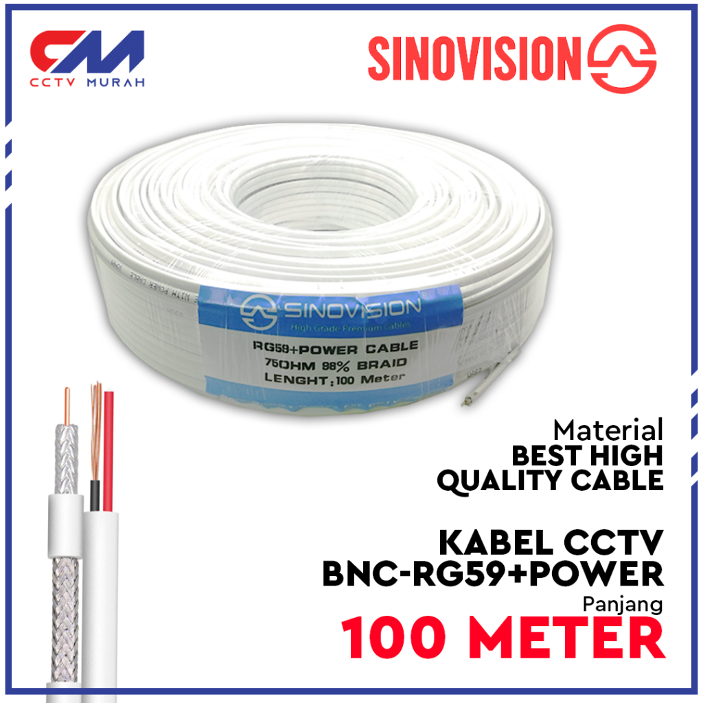 Jual Kabel Coaxial CCTV RG59 100 Meter, 50 Meter, 25 Meter, Kabel CCTV ...