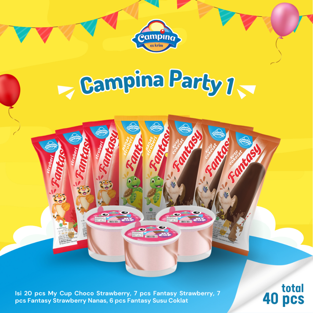 Jual Paket Ice Cream Campina Party 1 - Es Krim | Shopee Indonesia