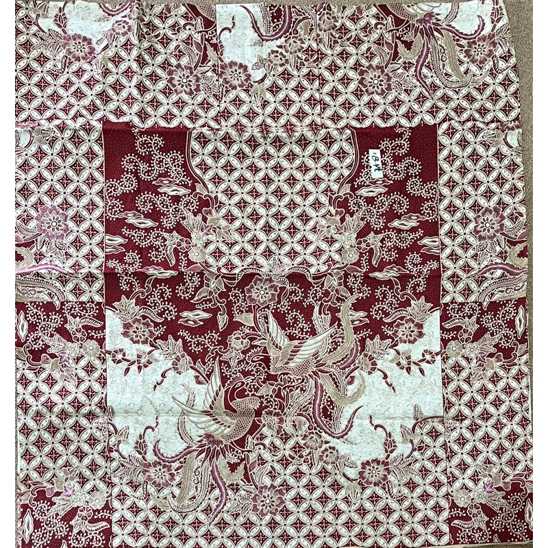 Jual Kain Batik MERAH MAROON MERAH CABE POLA KEMEJA Handprint | Shopee ...