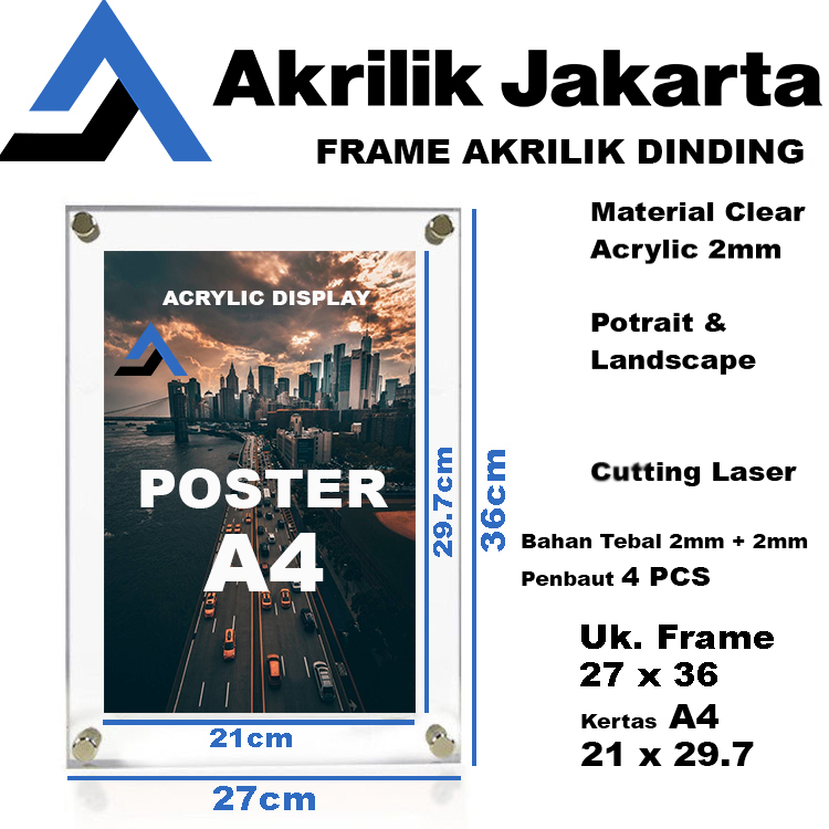 Jual FRAME AKRILIK / DISPLAY / BINGKAI POSTER AKRILIK UKURAN A4 ... Jual FRAME AKRILIK / DISPLAY / BINGKAI POSTER AKRILIK UKURAN A4 ...