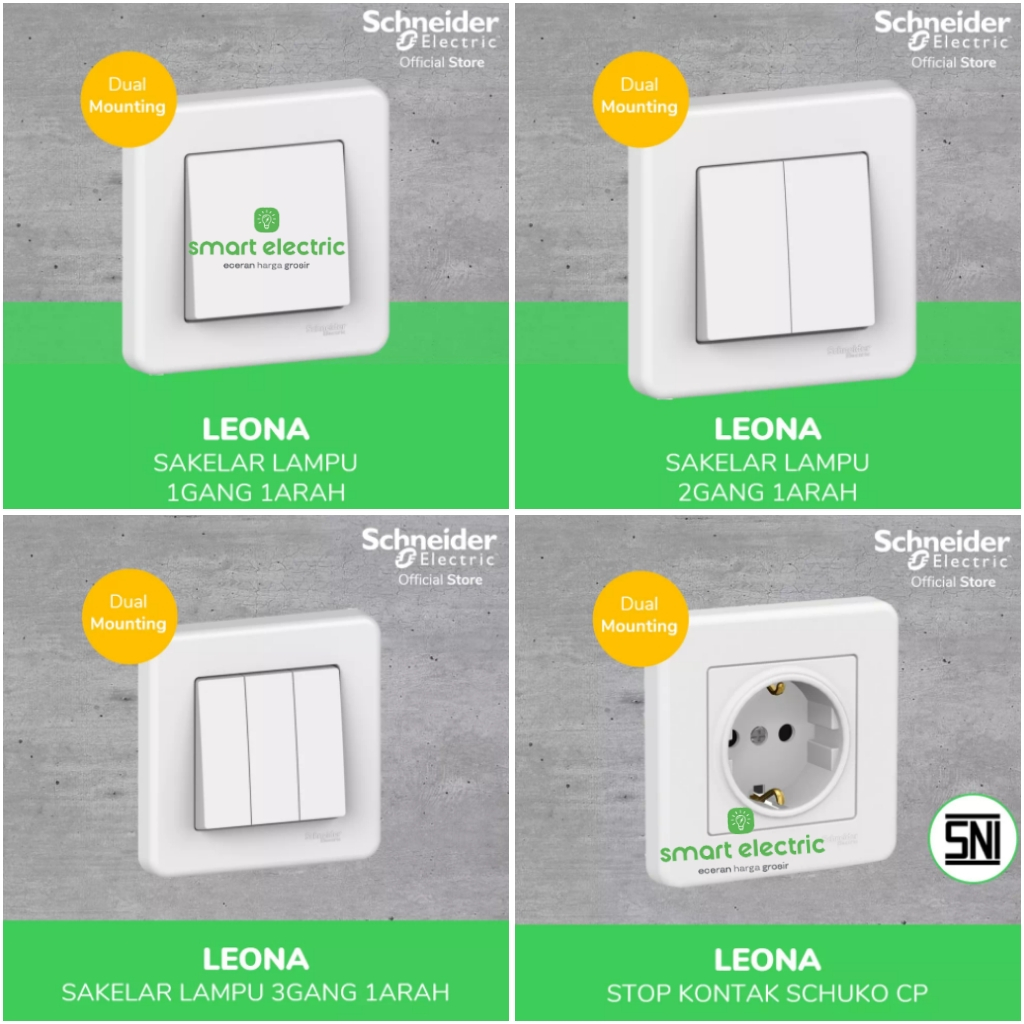 Jual Schneider Leona Saklar Tanam Stop Kontak Inbow Colokan Cetekan ...