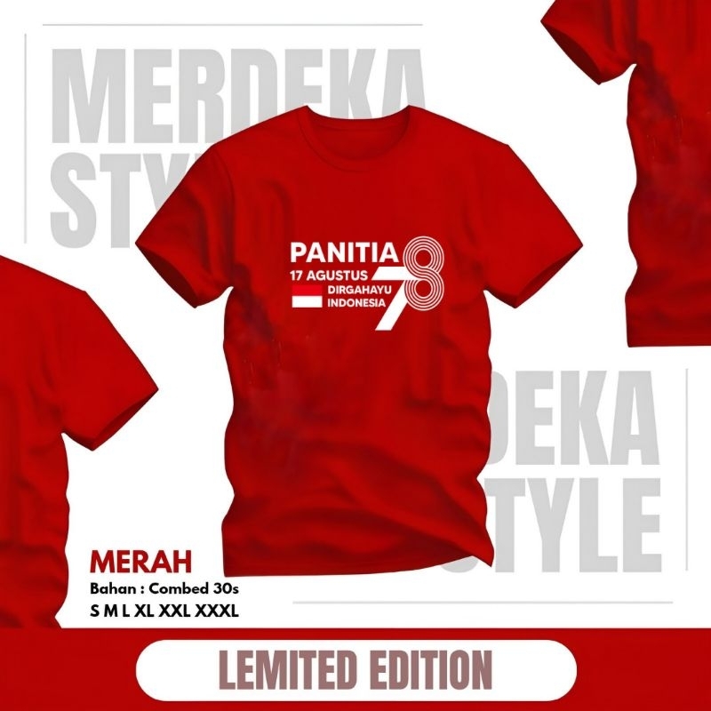Jual KAOS PANITIA KEMERDEKAAN HUT RI 17 AGUSTUS 78 RESMI PREMIUM KEREN CUSTOM SABLON DISTRO ...